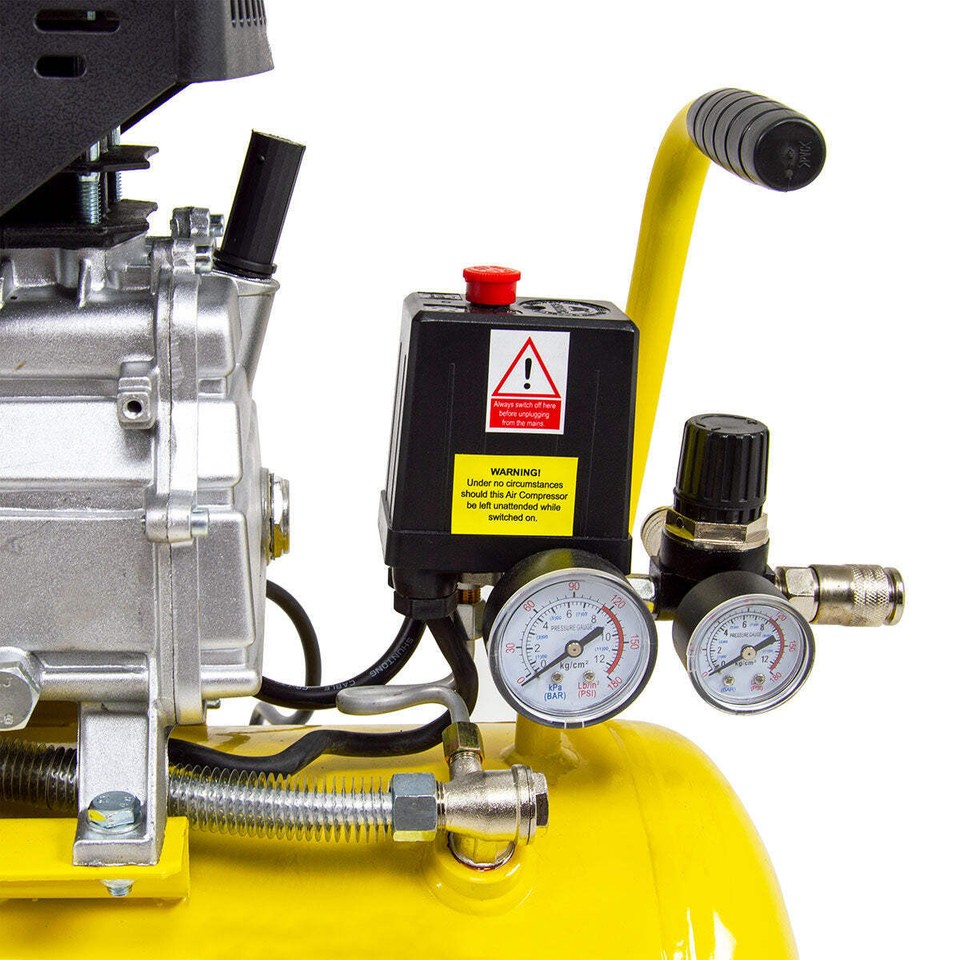 24 Litre Air Compressor 9.6CFM 24L 116psi 8 BAR 2.5HP Brushless Wolf ...