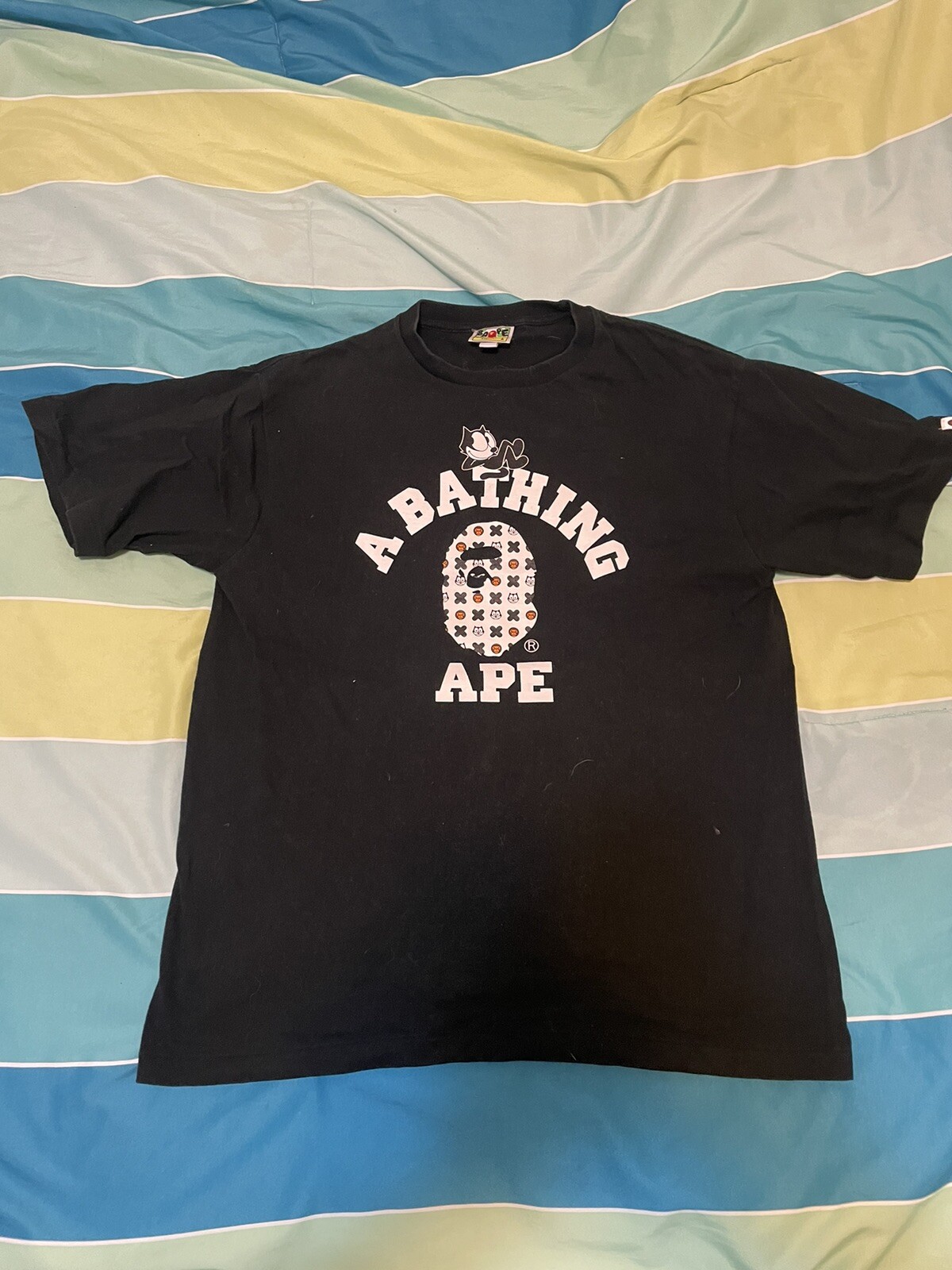 A Bathing Ape Bape X Felix The Cat College Tee Size L… - Gem