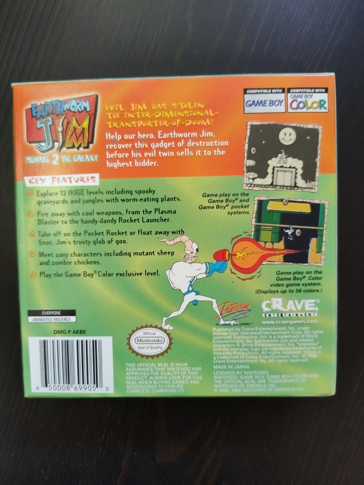 Earthworm Jim Menace 2 the Galaxy Gameboy Color | eBay