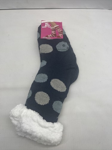 Winter Women Thermal Sherpa Socks Thick Fuzzy Fleece Lined Gripper Sock ...