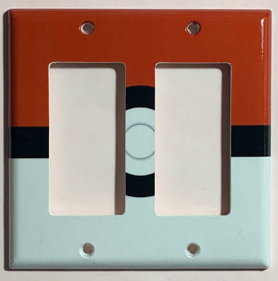 Pokemon Red Pokeball ball Light Switch Power Outlet Wall Cover Plate ...