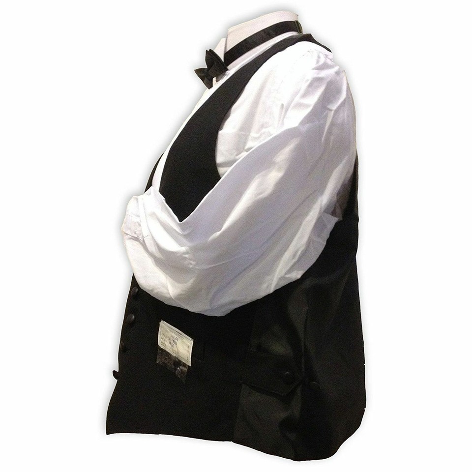 Mens Black Tuxedo Vest with 5 Buttons & Satin Back | eBay