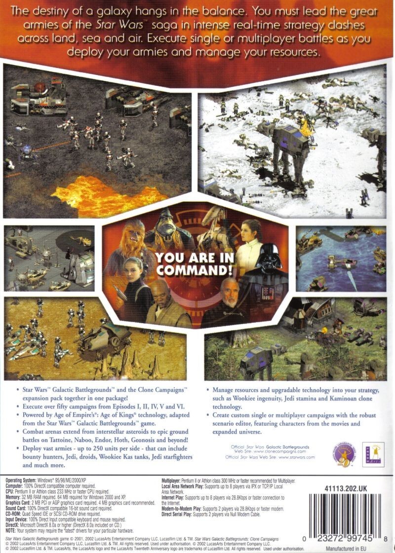 Star Wars Galactic Battlegrounds Saga PC Game 2001 Windows 7 8 10 11 | eBay