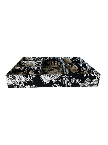 Closet Organizer Black White Floral Compartments 15 x 13 x 2.5 Desk ...