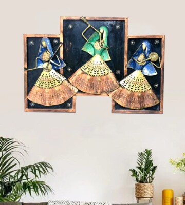 Dancing Wall Decor, Iron Indian Art Dancing Wall Decor, Handmade Wall ...