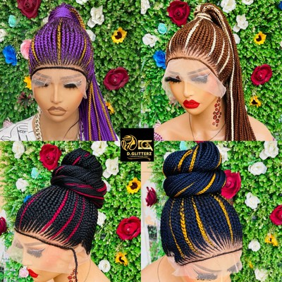 PONYTAIL BRAIDED WIG ON 360 LACE CLOSURES 45 - 50' | eBay