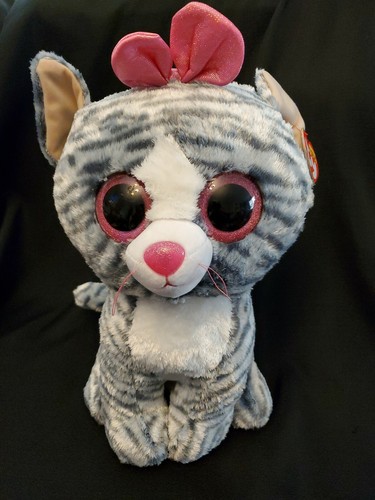 Ty Beanie Boos KIKI the Kitty Cat w/ Glitter Eyes 17" Beanbag Plush ...
