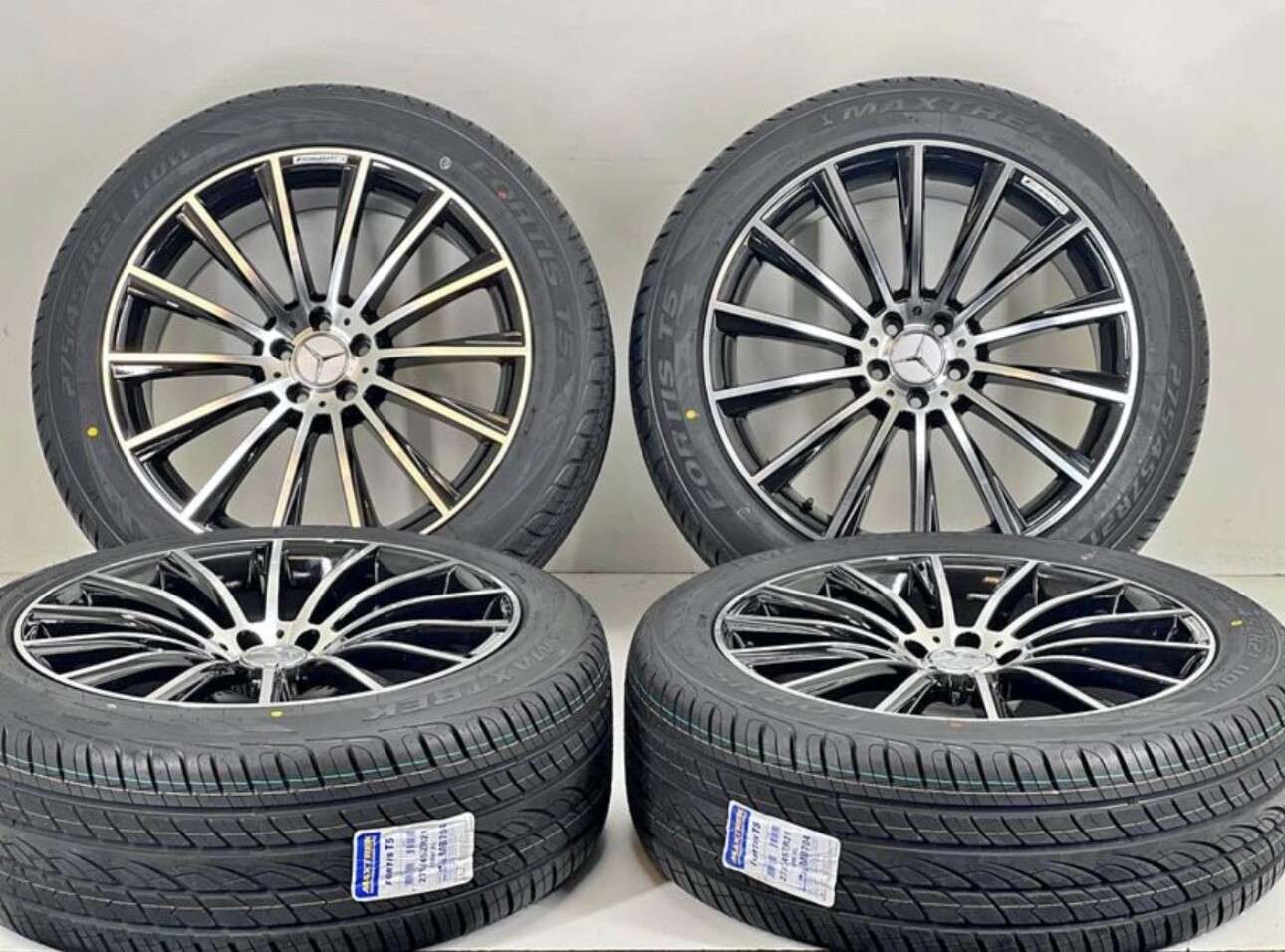 21" Mercedes GLE53 GLE43 GLS AMG Black Wheels Rims Tires Machine and ...