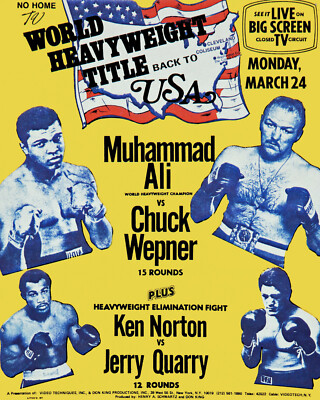 Mohammed Ali vs Chuck Wepner Fight Poster - 8x10 Photo | eBay