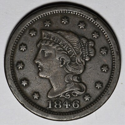 1846 braided hair large cent | eBay