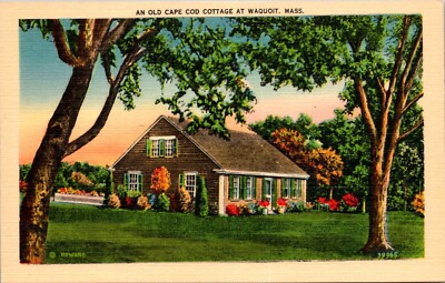 Waquoit Massachusetts MA Typical Cape Cod Cottage House Postcard | eBay