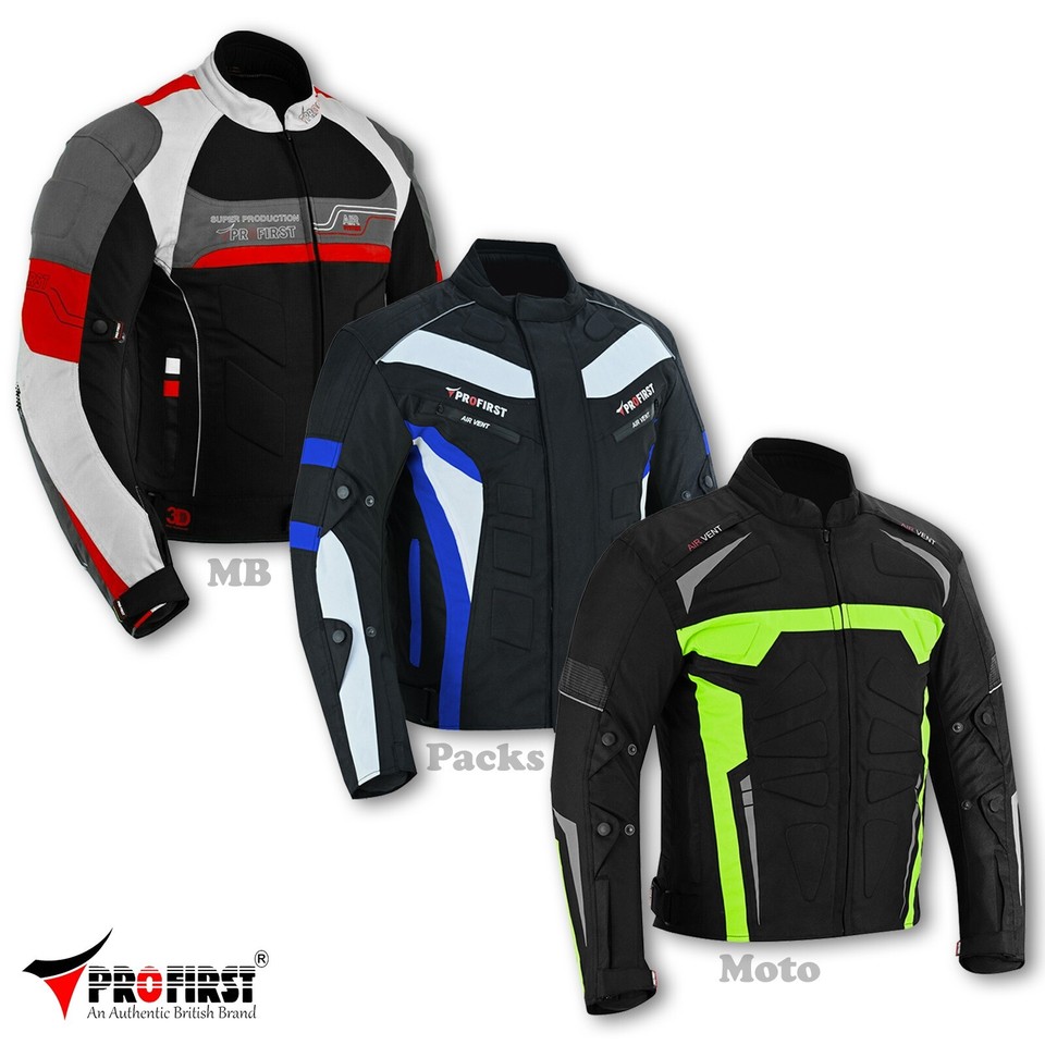 Mens motorcycle jackets Textile Cordura Waterproof Armoured Motorbike ...