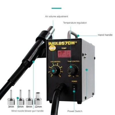 QUICK 857DW+ Adjustable Hot Air Gun Welding Bench Heater