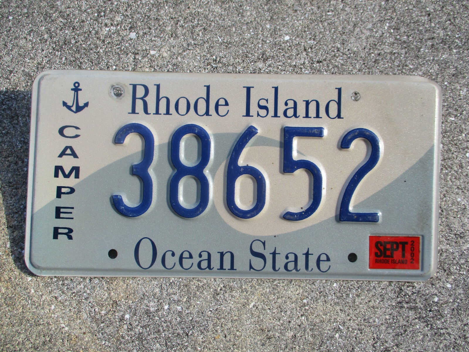 Rhode Island 2002 CAMPER license plate # 38652 | eBay
