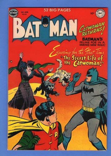 Batman #62 Origin Catwoman Golden Age Superhero Vintage DC Comic 1950 ...