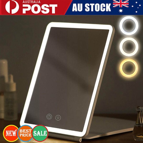 Folding Makeup Mirror USB Cosmetic Mirror with 3 Modes LED Light Travel ...