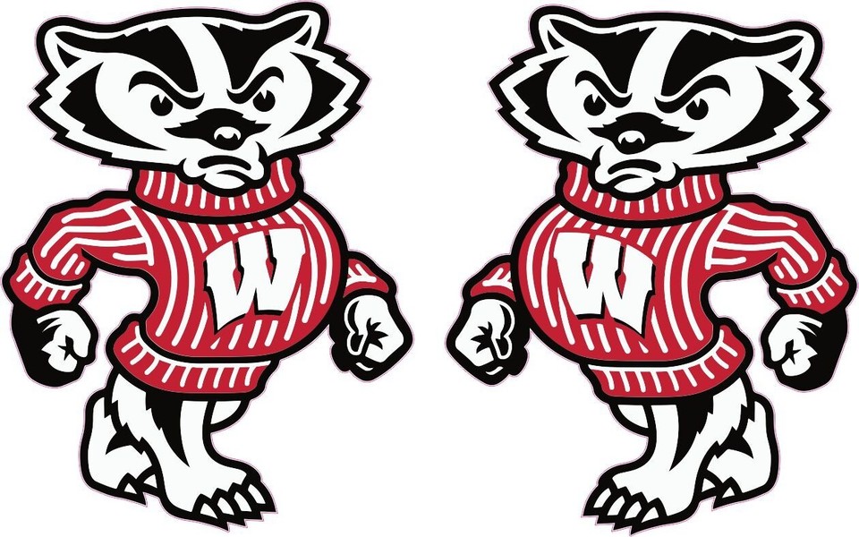 WISCONSIN BUCKY BADGER Mini FOOTBALL HELMET DECALS | eBay