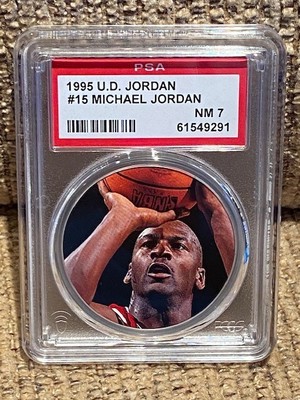 1995 UD Upper Deck Michael Jordan PSA 7 #15 Milk Cap New Case Bulls MJ ...