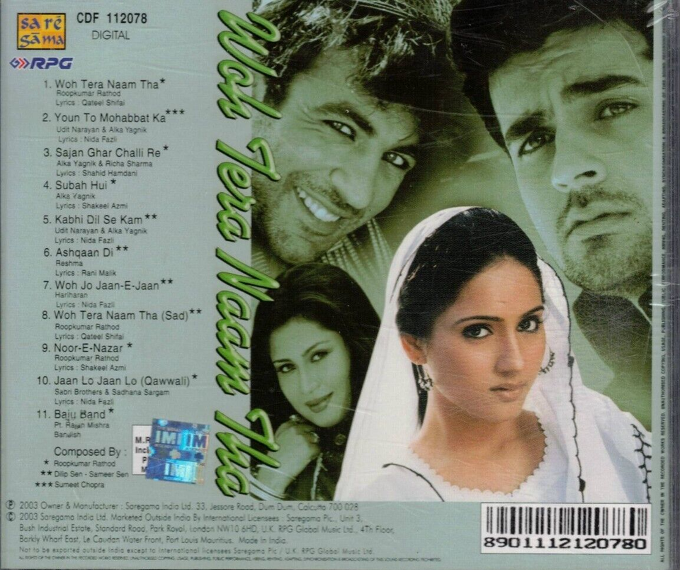 woh tera naam tha - hindi music - [CD] sare gama | eBay
