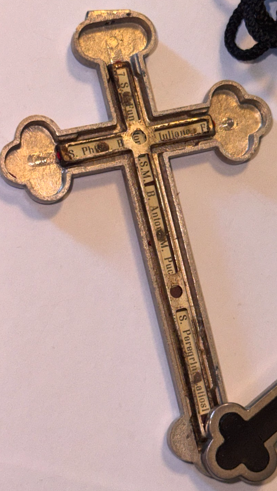 VTG CATHOLIC NUNS 1st CLASS RELIQUARY HABIT CRUCIFIX W/7 SERVITE ...
