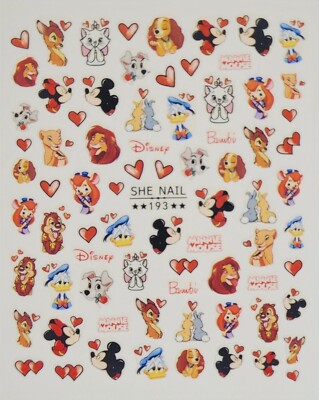Disney Animals Love Nail Stickers | eBay
