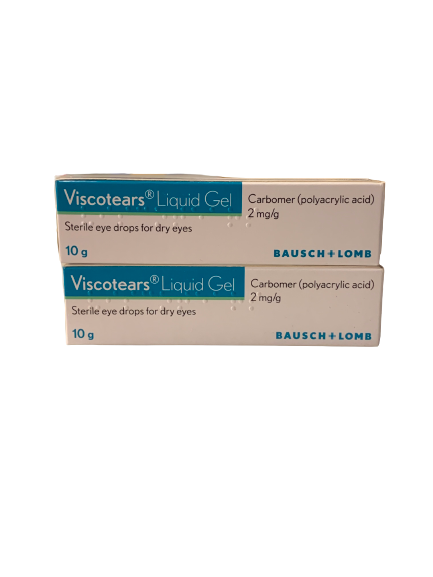 Carbomer Liquid Eye Gel 0.2% 2 x 10g Viscotears - Dry Sore Eyes EXP 01/ ...