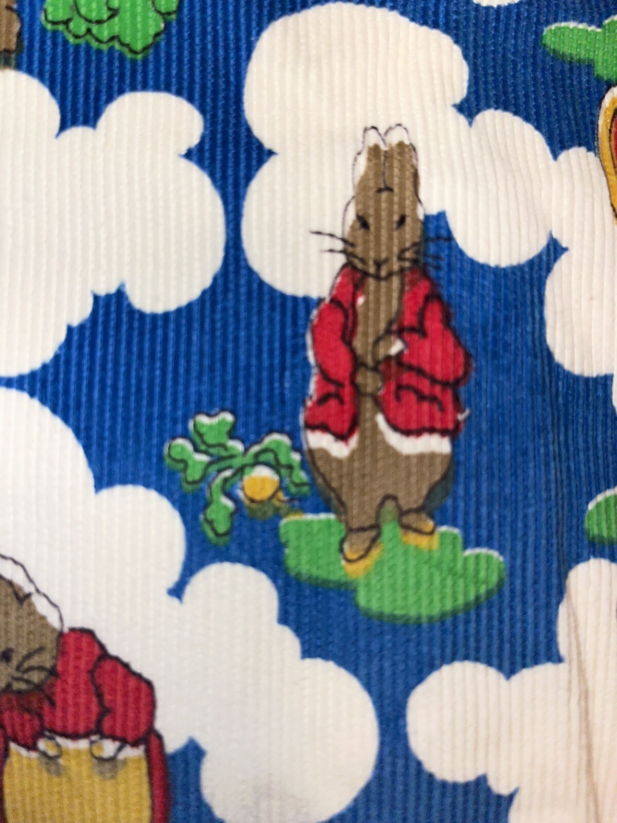 vintage peter rabbit corduroy fabric by the yard new old Stock Bunnies ...