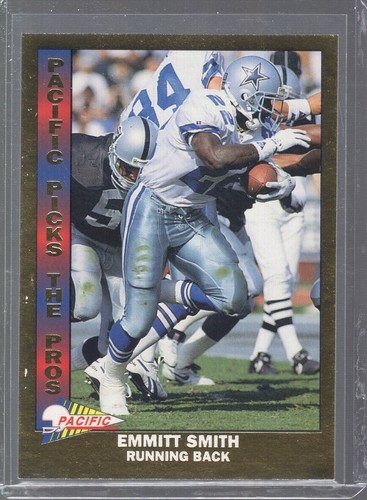 1993 Pacific Picks the Pros Gold Emitt Smith #9 **surface issues, pic 3 ...