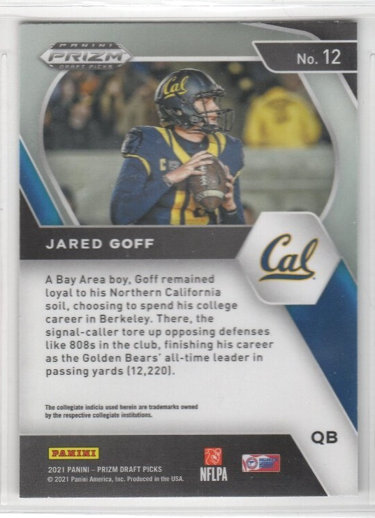 2021 Panini Prizm Draft Picks JARED GOFF card #12 | eBay