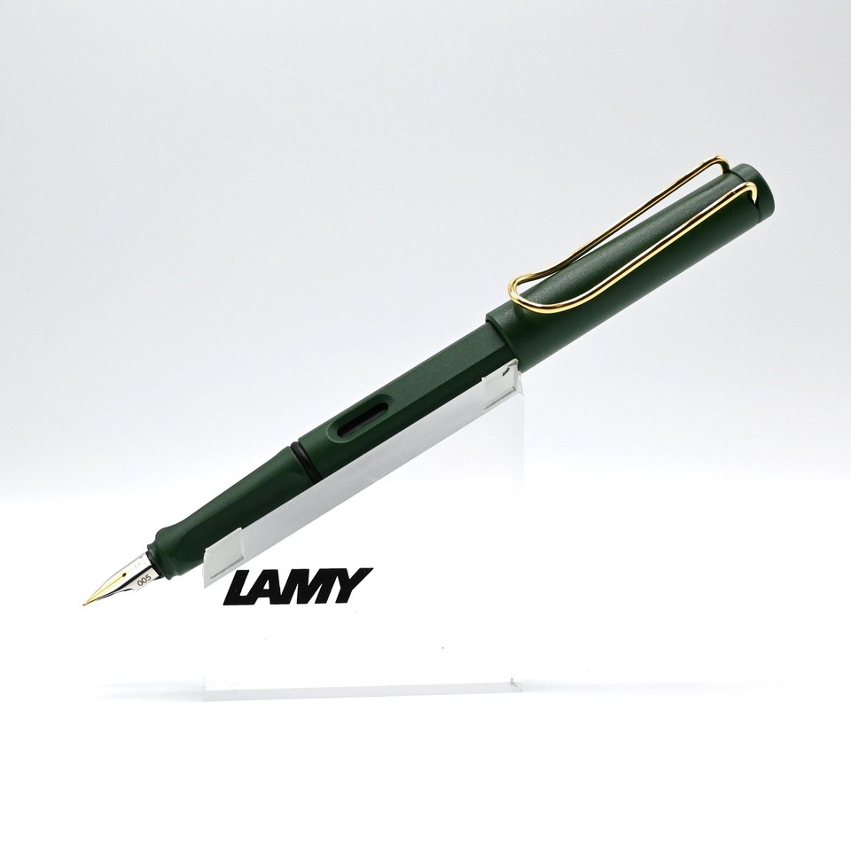 LAMY Safari Field Green Gold Clip Fountain Pen 14K Nib EF Limited to ...