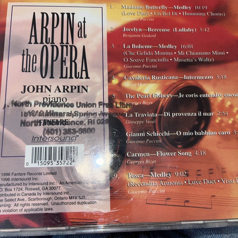 Arpin At The Opera: John Arpin, Piano CD | eBay