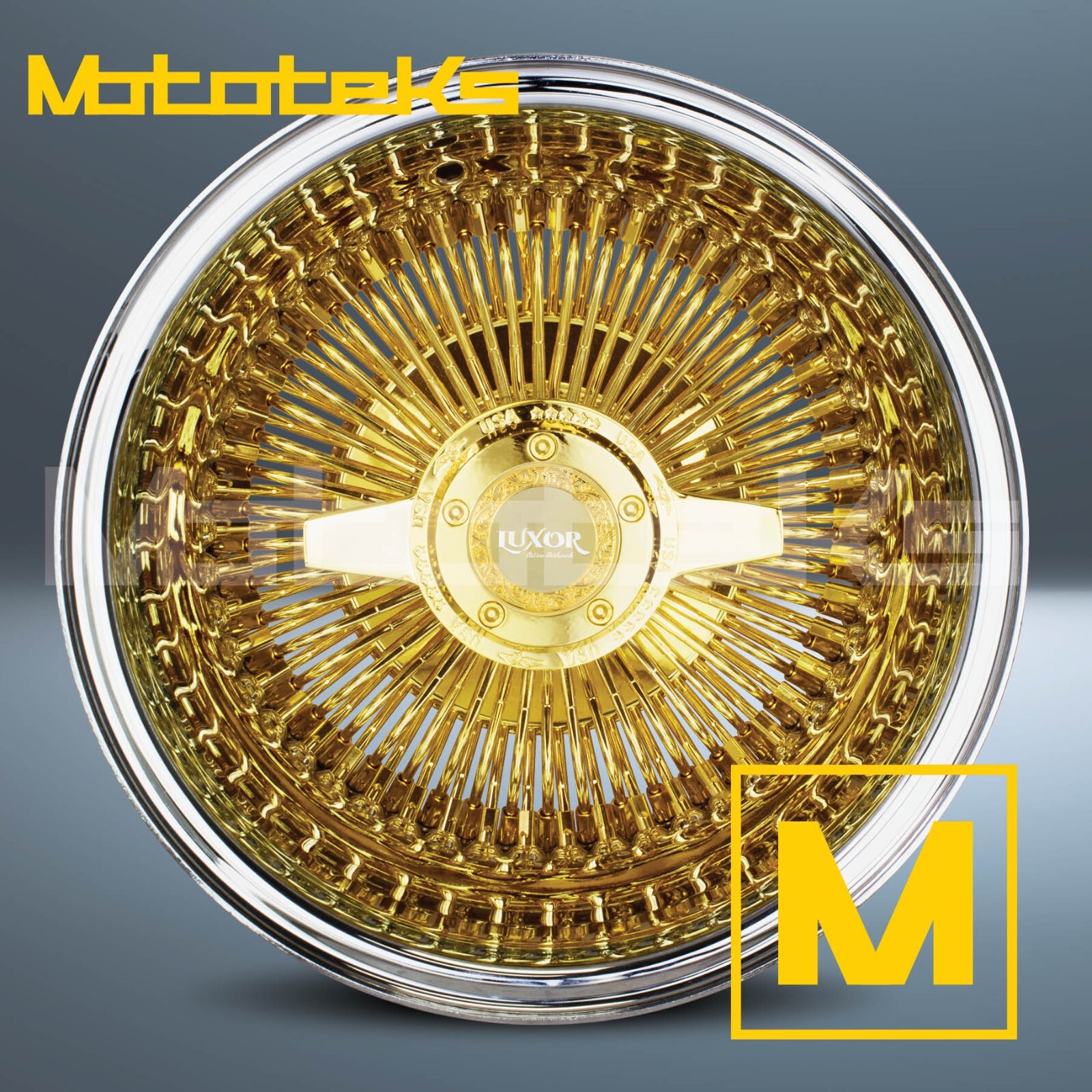 14" 14X7 WIRE WHEEL 100 STRAIGHT LACED ZENITH STYLE KNOCK OFF W ...