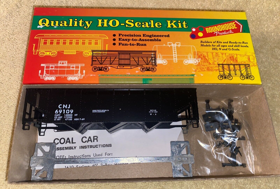 CNJ New Jersey Central 3 Bay Offset Hopper Roundhouse Kit #01626 MINT NEW NOS | eBay