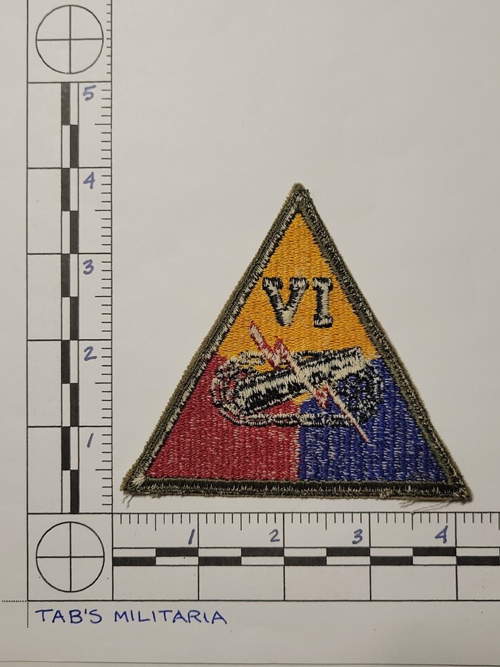 US Army WW2 Original IV (4th) Armored Armor Corps Triangle Patch B0016 ...