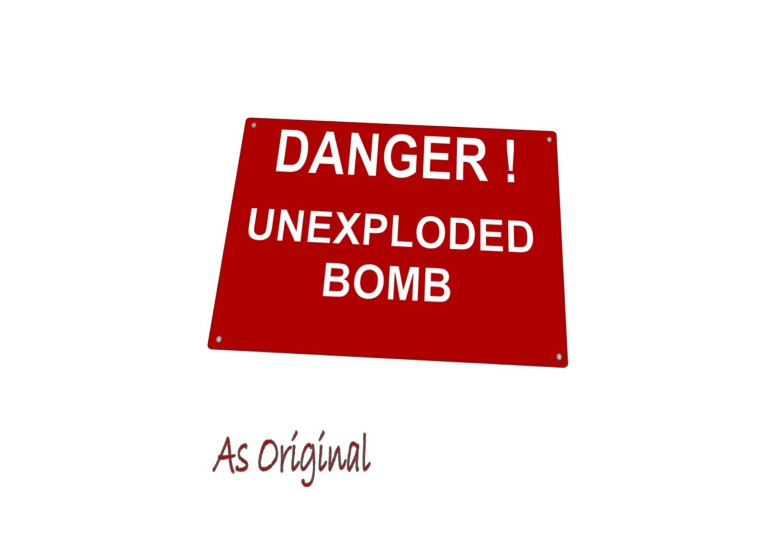 WW2 Unexploded Bomb Warning Sign Vintage WW2 Metal Sign Reproduction ...