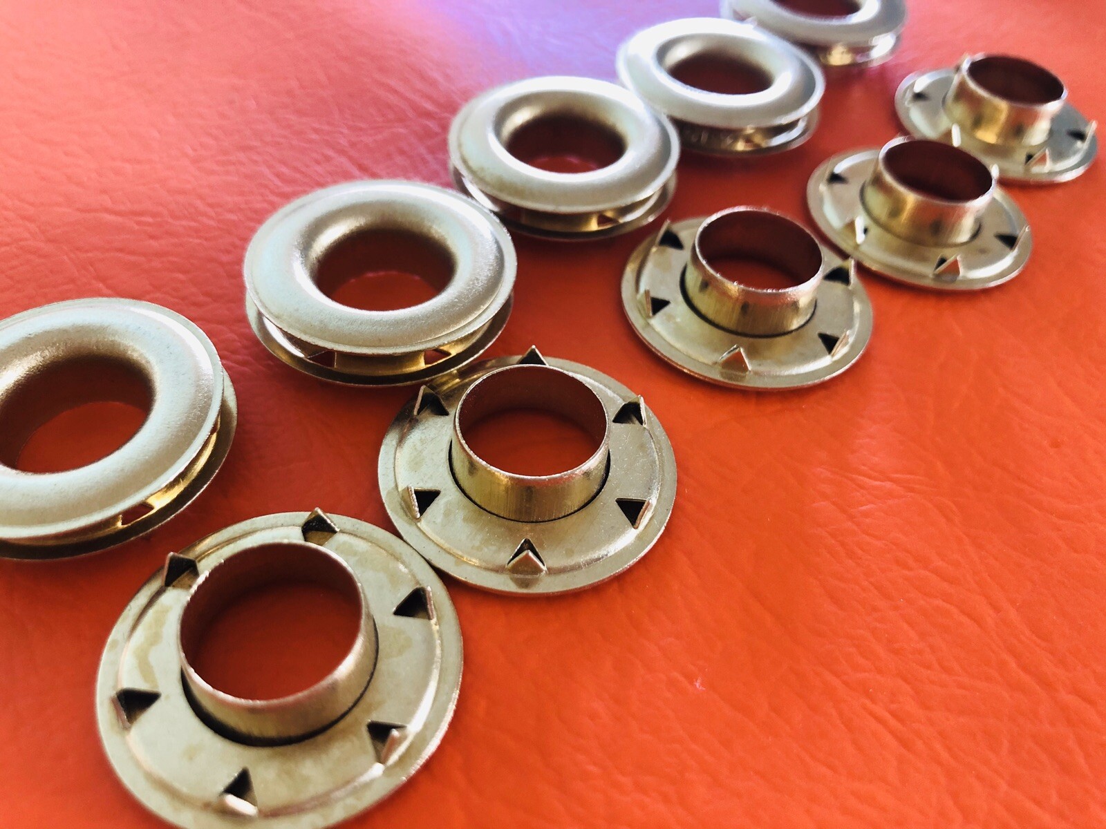 SP7 EYELETS SOLID BRASS + SPUR WASHERS x 10 inc POSTAGE WITH TRACKING ...