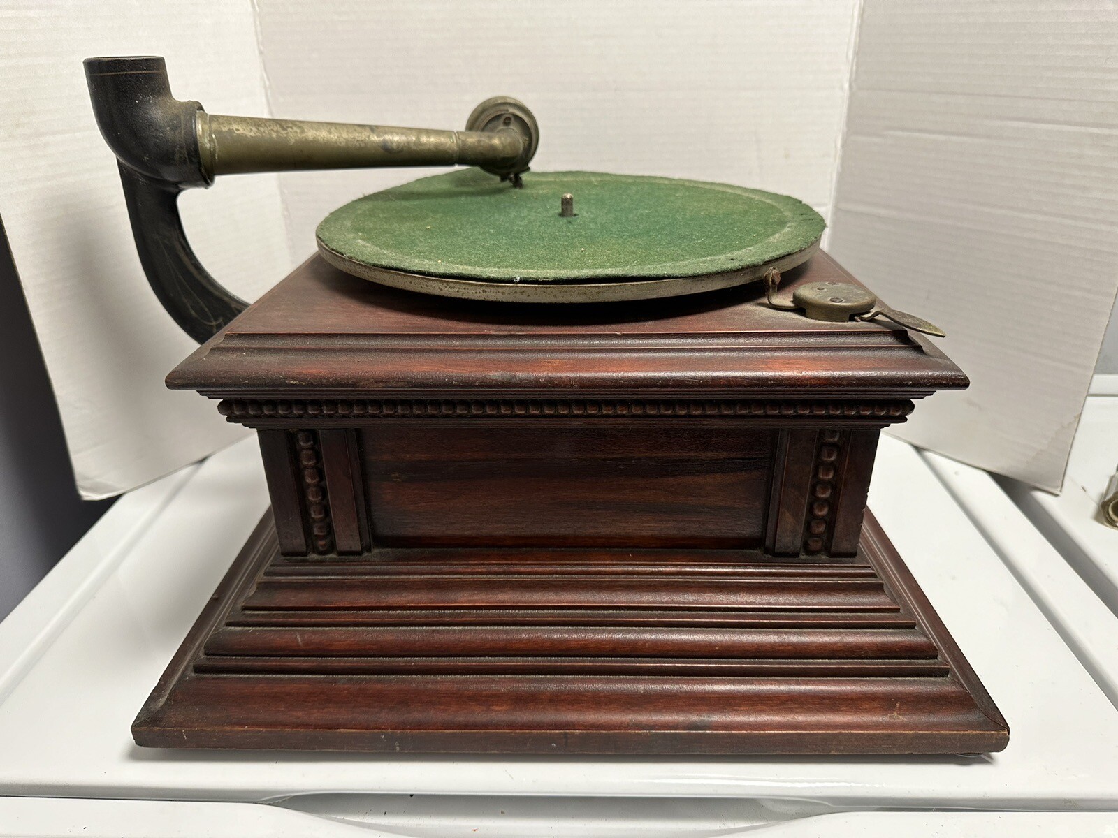 Antique ZONOPHONE Wood Horn PHONOGRAPH TURNTABLE Record Player Victor ...