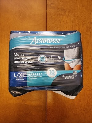 Assurance Men's Overnight Incontinence Underwear, L/XL , Ultimate ...