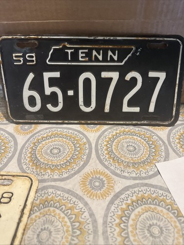 Vintage Tennessee License Plate 1959-1958 | eBay
