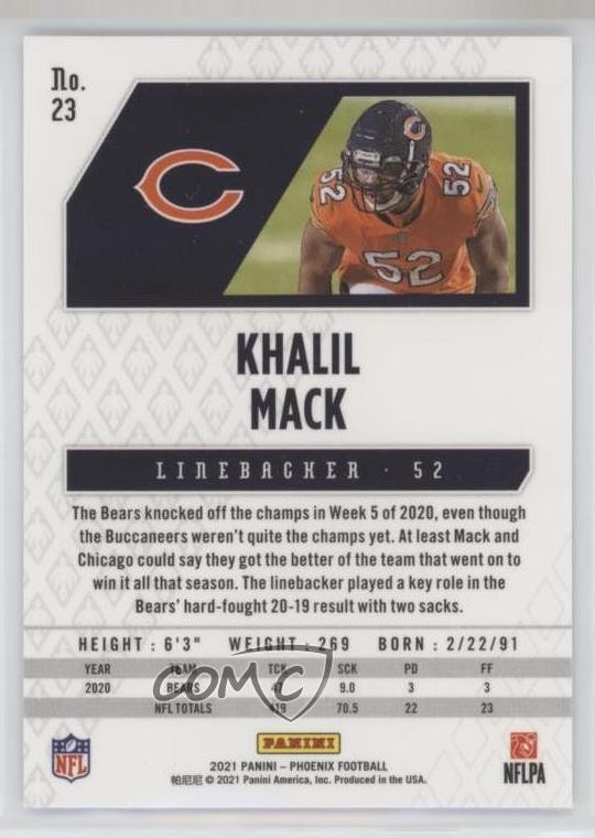 2021 Panini Phoenix Khalil Mack #23 | eBay