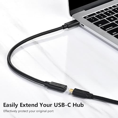3FT Thunderbolt 4 Extension Cable, USB Type C Flexible TPU Fast Charge ...