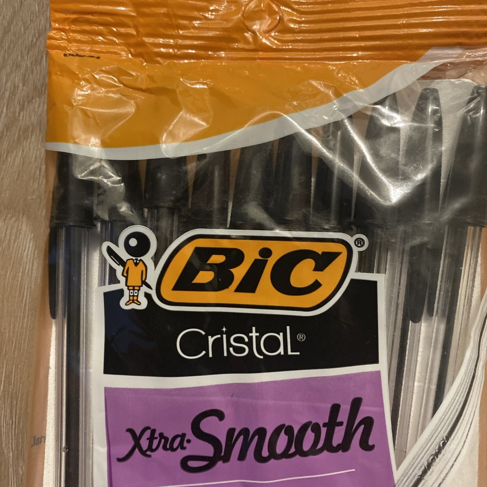 BIC Crystal Xtra Smooth Ball Pens Black Ink Medium 10 Pack Vtg 2015 | eBay