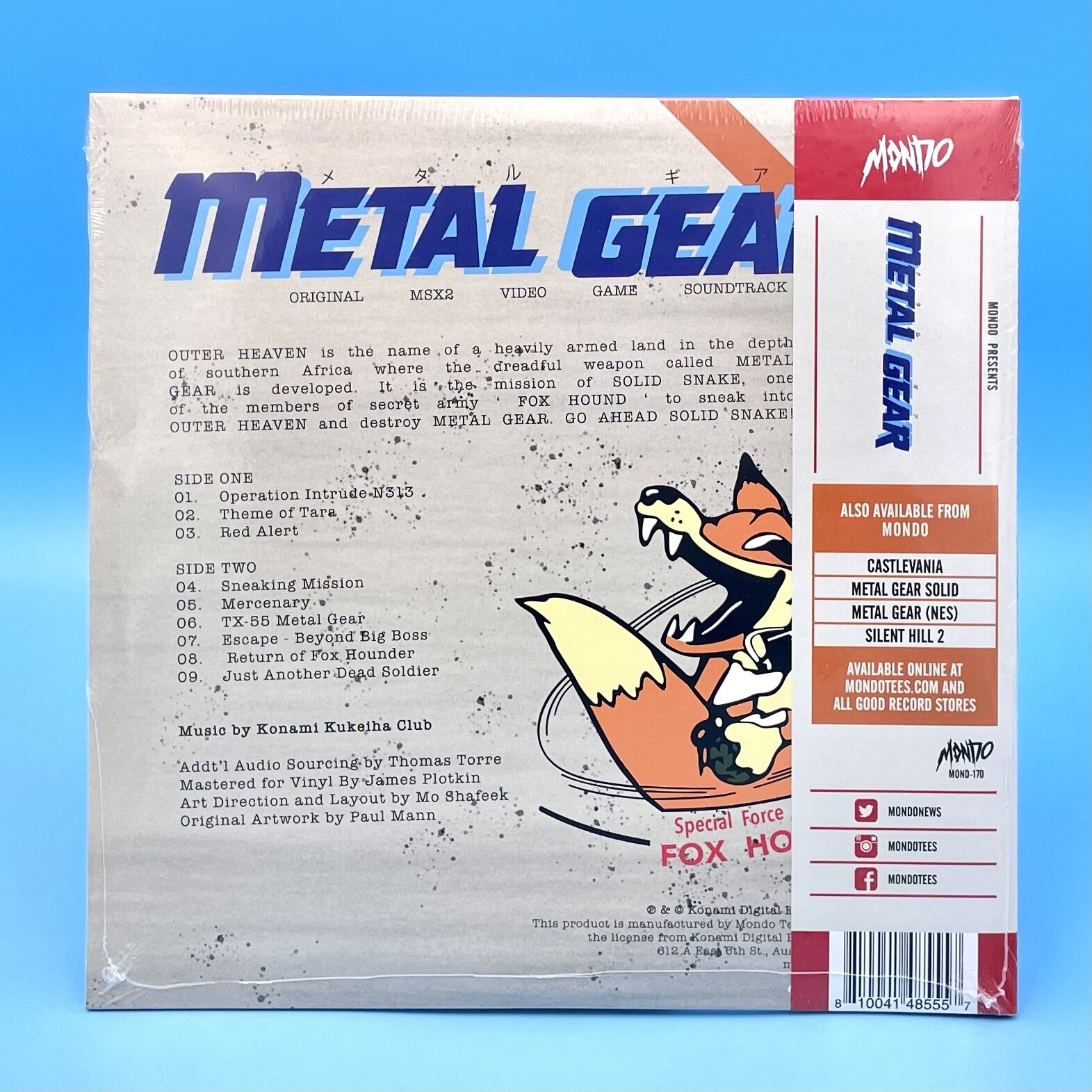 Metal Gear Original MSX 2 Video Game Soundtrack (10 in Vinyl) by Konami ...