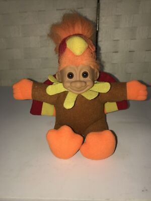 Russ Berrie Wishbone soft Troll Doll in Turkey Costume Thanksgiving | eBay