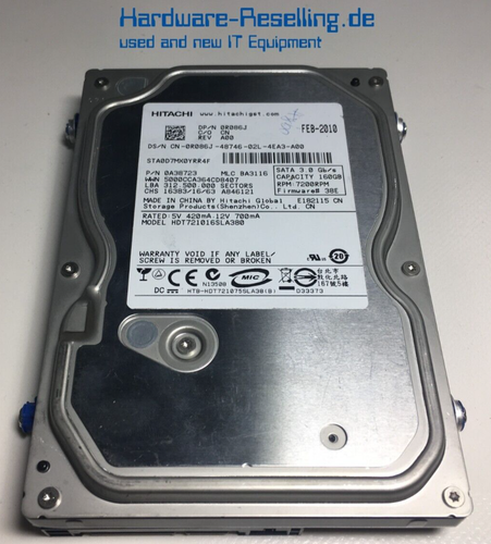 Hitachi Deskstar 160GB 3,5 Pouces SATA 3G 7.2K RPM 8MB HDT721016SLA380 ...