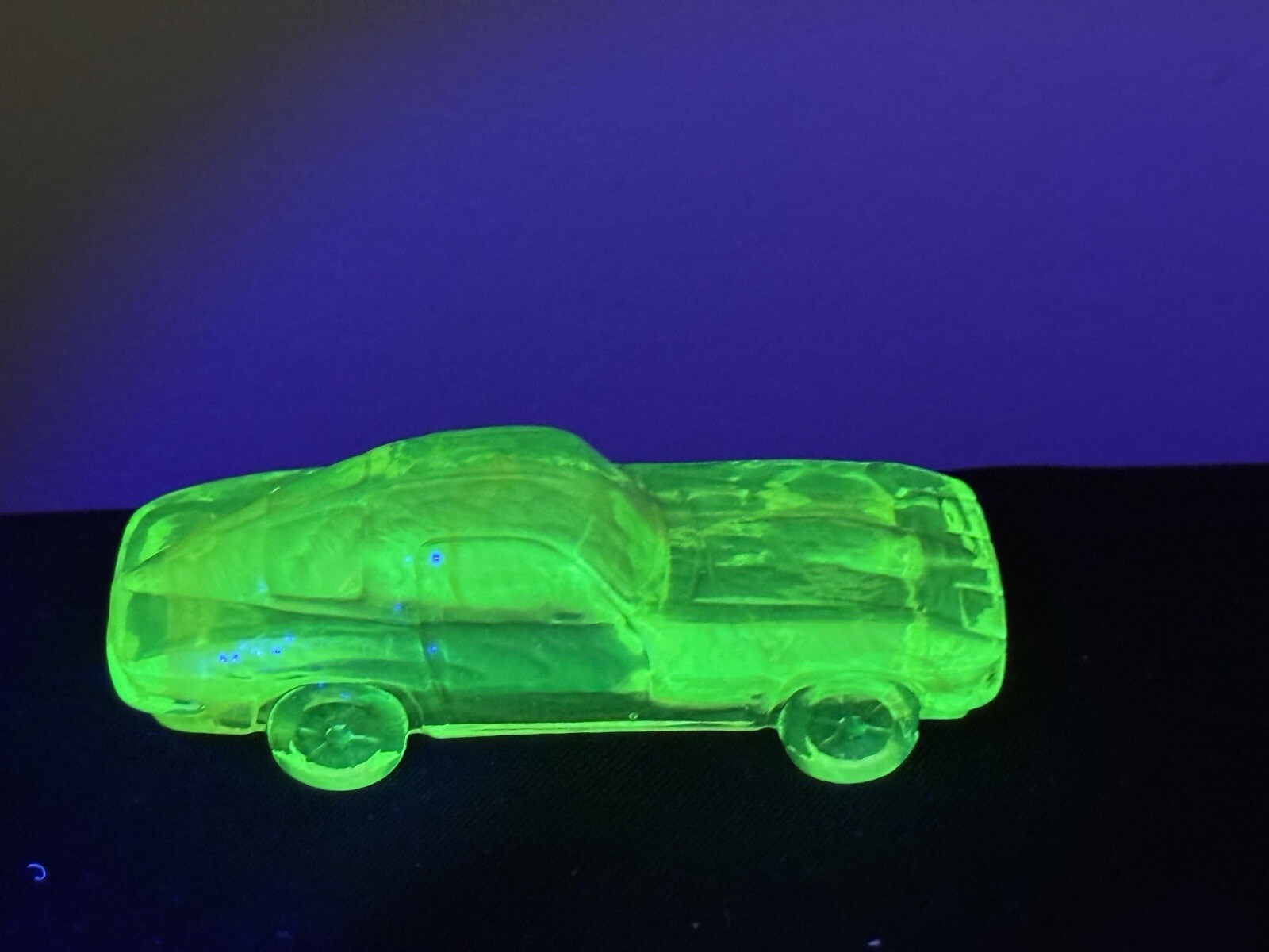 Boyd Art Glass Vaseline/Uranium Corvette | eBay