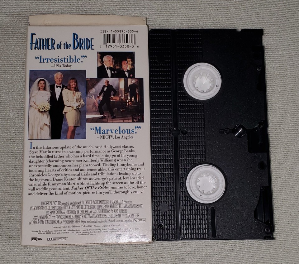 Father of the Bride VHS 1992 Video Tape Steve Martin Diane Keaton ...