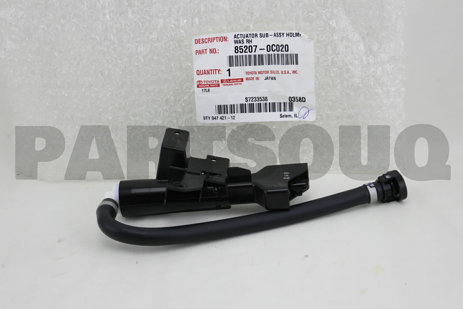 852070C020 Genuine Toyota ACTUATOR SUB-ASSY, HEADLAMP WASHER, RH 85207 ...