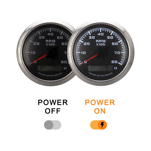 W PRO 85mm Tachometer 8000 RPM Hour Meter Waterproof Car Marine Boat ...