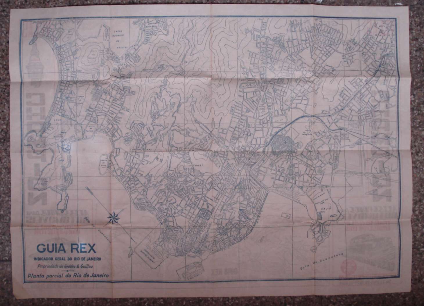 Brazil Rio De Janeiro Map Guia Rex 50's | eBay
